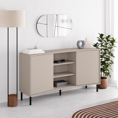FWStyle Sandstone 2 Door Modern Curved Sideboard