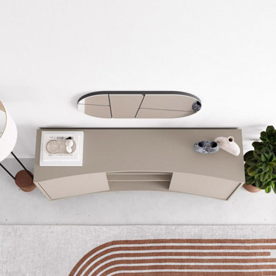 FWStyle Sandstone 2 Door Modern Curved Sideboard