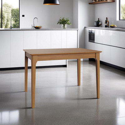 FWStyle Solid Oak 1.2M Extending Dining Table Natural Lacquered Finish