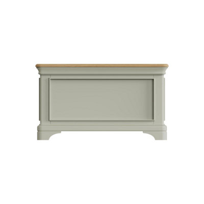 FWStyle Solid Oak Bedroom Storage Chest Box Ready Assembled Sage Green ...