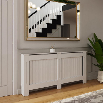 FWStyle Vertical Slat X-Large White Radiator Cover (H) 82.3 (W) 172cm ...