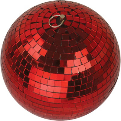 FXLAB PARTY EVENT FESTIVE CHRISTMAS RED DISCO MIRROR BALL 300MM