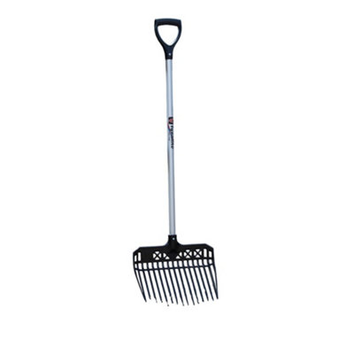 Fynalite Plastic D-Grip Stable Fork White/Black (90cm)