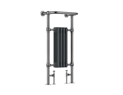 G-Rad Anthracite/Black Nickel Traditional Bathroom Radiator - 963x493mm