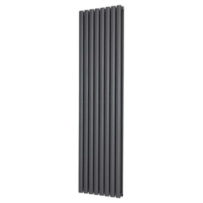 G-Rad Anthracite Double Oval Panel Designer Column Vertical Radiator ...