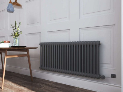 G-Rad Anthracite Electrical Column Horizontal Cast Iron Radiator - (H ...