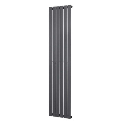 G-Rad Anthracite Single Flat Panel Designer Column Vertical Radiator ...