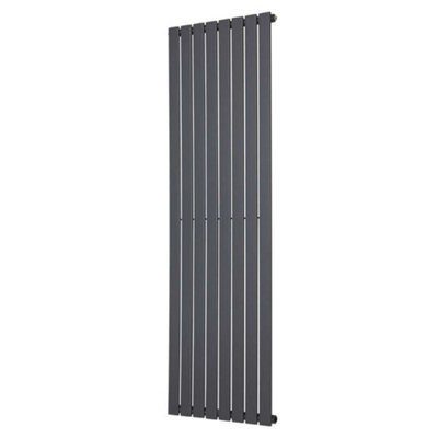 G-Rad Anthracite Single Flat Panel Designer Column Vertical Radiator ...