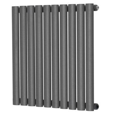 G-Rad Anthracite Single Oval Panel Horizontal Radiator - (H) 600 x (W ...