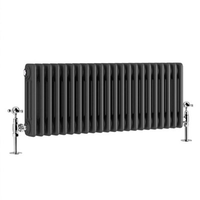 G-Rad Anthracite Triple Column Horizontal Cast Iron Radiator - (H) 300 ...