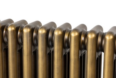 G-Rad Antique Brass Triple Column Horizontal Cast Iron Radiator - (H ...