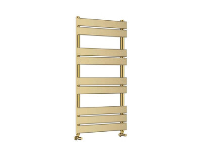 G-Rad Brushed Brass Flat Panel Towel Rail Radiator - 1000x600mm