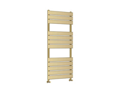 G-Rad Brushed Brass Flat Panel Towel Rail Radiator - 1200x600mm