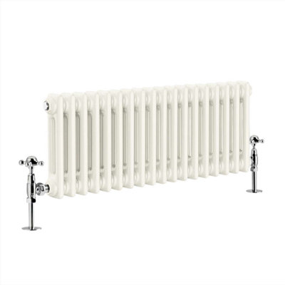 G-Rad Cream Double Column Horizontal Cast Iron Radiator - (H) 300 x (W ...