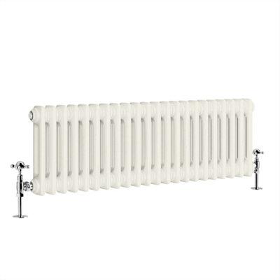 G-Rad Cream Double Column Horizontal Cast Iron Radiator - (H) 300 x (W ...