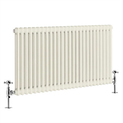 G-Rad Cream Double Column Horizontal Cast Iron Radiator - (H) 600 x (W ...