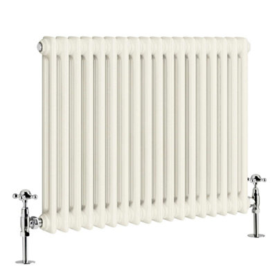 G-Rad Cream Double Column Horizontal Cast Iron Radiator - (H) 600 x (W ...