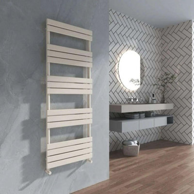 G-Rad Cream Heated Towel Rail Flat Panel Bathroom Radiator - 1600x600mm