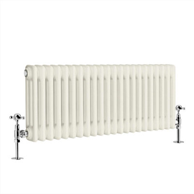 G-Rad Cream Triple Column Horizontal Cast Iron Radiator - (H) 300 x (W ...