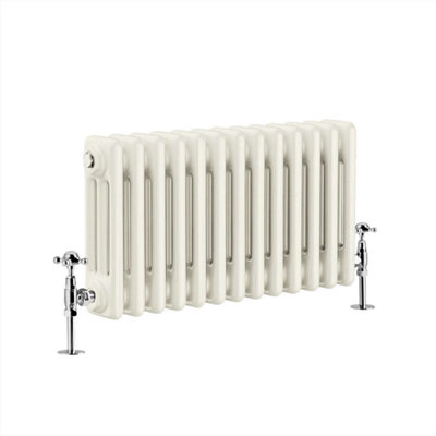 G-Rad Cream Triple Column Horizontal Cast Iron Radiator - (H) 300 x (W ...