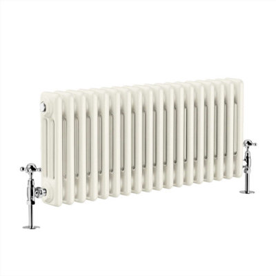 G-Rad Cream Triple Column Horizontal Cast Iron Radiator - (H) 300 x (W ...