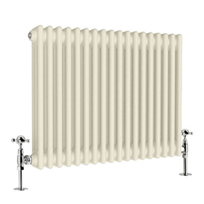 G-Rad Cream Triple Column Horizontal Cast Iron Radiator - (H) 600 x (W ...