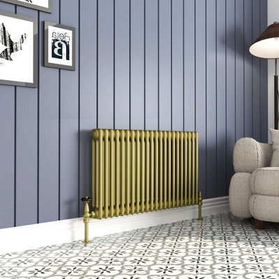 G-Rad Gold Triple Column Horizontal Cast Iron Radiator - (H) 600 x (W ...