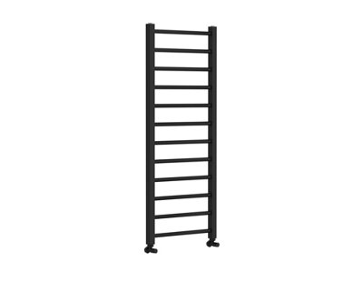 G-Rad Matt Black Heated Towel Rail Bathroom Radiator - 1200x500mm
