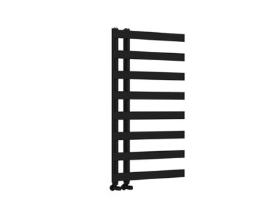 G-Rad Matt Black Ladder Towel Rail Radiator - 800x500mm