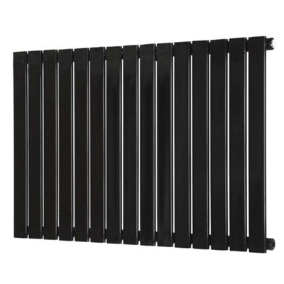 G-Rad Matt Black Single Flat Panel Designer Column Horizontal Radiator ...