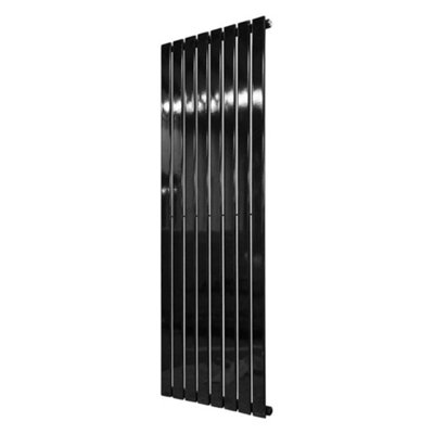G-Rad Matt Black Single Flat Panel Designer Column Vertical Radiator ...