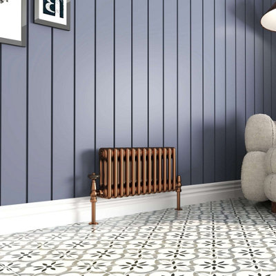 G-Rad Metallic Copper Triple Column Horizontal Cast Iron Radiator - (H ...