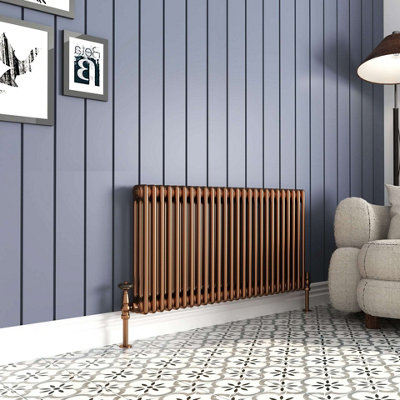 G-Rad Metallic Copper Triple Column Horizontal Cast Iron Radiator - (H ...