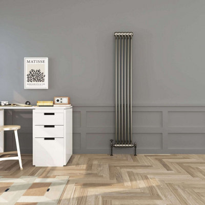 G-Rad Raw Metal Double Column Vertical Cast Iron Radiator - (H) 1800 x ...