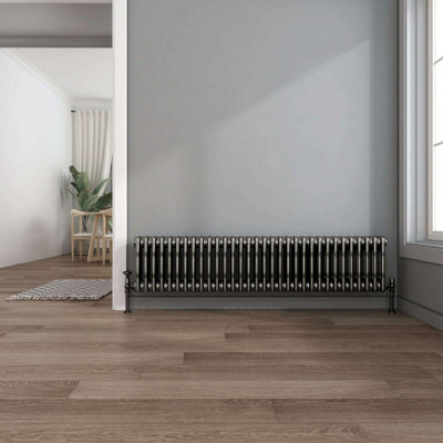 G-Rad Raw Metal Triple Column Horizontal Cast Iron Radiator - (H) 300 x ...