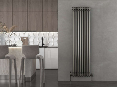 G-Rad Raw Metal Triple Column Vertical Cast Iron Radiator - (H) 1800 x ...