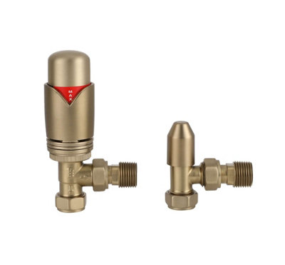 G-Rad Thermostatic Radiator Valve Set TRV Angled With Lockshield 15mm x ...