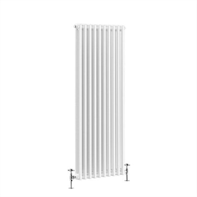 G-Rad White Double Column Vertical Cast Iron Radiator - (H) 1500 x (W ...