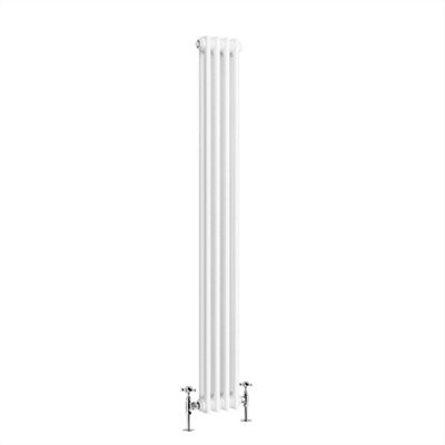 G-Rad White Double Column Vertical Cast Iron Radiator - (H) 1800 x (W ...