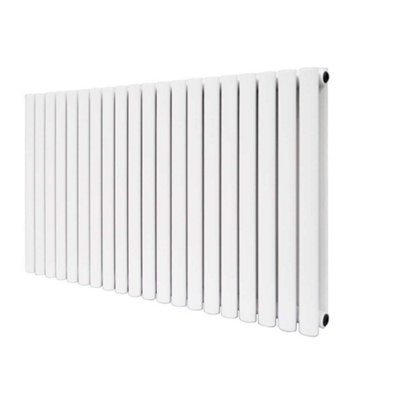 G-Rad White Double Oval Panel Designer Column Horizontal Radiator - (H ...