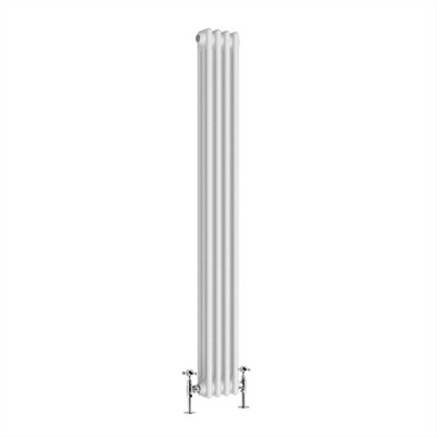 G-Rad White Triple Column Vertical Cast Iron Radiator - (H) 1800 x (W ...