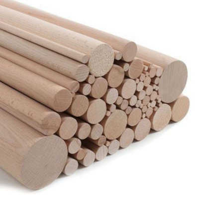 G&S Timber - 12.7mm Beech Dowels 350mm long - Pack of 3