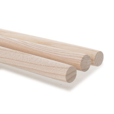 G&S Timber - 15mm Ash Dowels 350mm long - Pack of 3