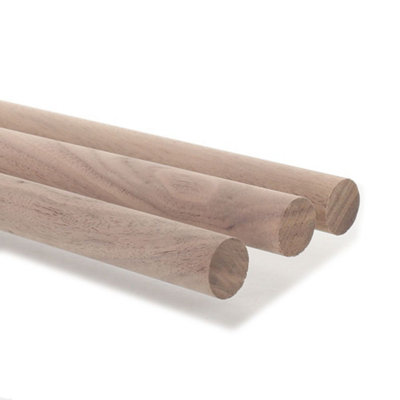G&S Timber - 22.22mm Walnut Dowels 350mm long - Pack of 3