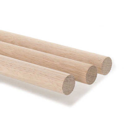 G&S Timber - 25.4mm Oak Dowels 350mm long - Pack of 3