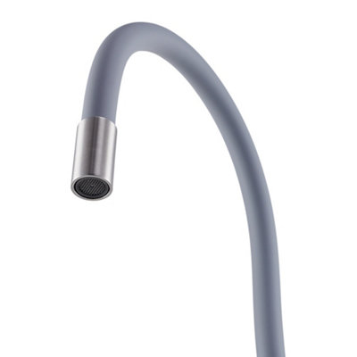 G1/2 Flexible Silicone Dual-Handle Kitchen Faucet Mixer Tap Pull-down ...