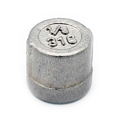 G1/8 BSP Female Round Pipe End Blanking Cap 316 Stainless Steel | DIY ...