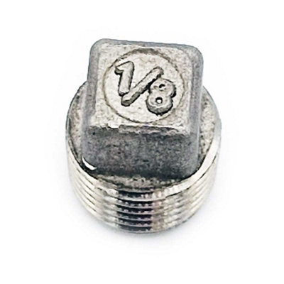 G1/8 BSP Male Square Head Plug 316 Stainless Steel | DIY at B&Q