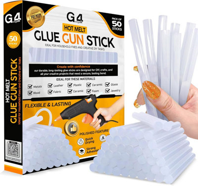 G4GADGET Hot Glue Sticks 50 Pack 7mm x 100mm Glue Sticks for Glue Gun ...