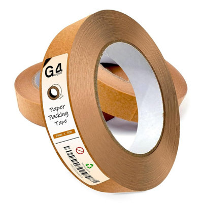 G4GADGET Pack of 36 Kraft Paper Packing Tape 24mm x 50m Strong Brown ...